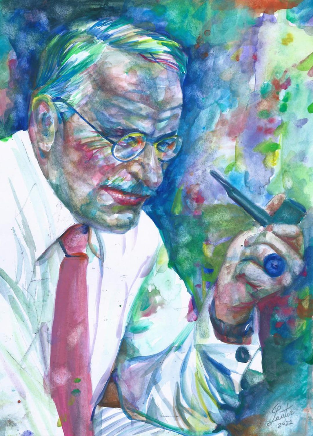 CARL JUNG Watercolor Portrait - POSTER - Various Sizes Available! Art ...