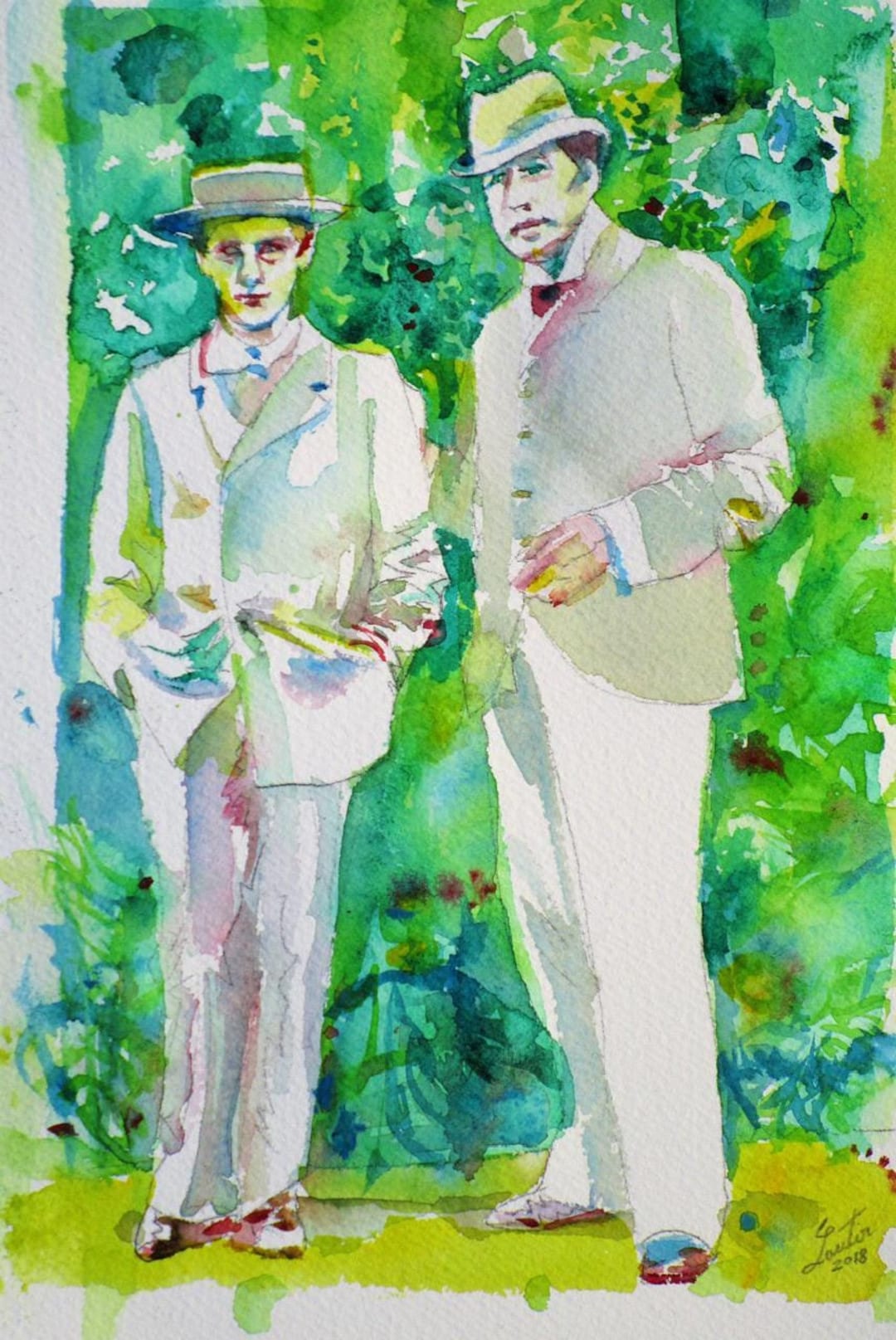 Oscar WILDE & BOSIE ( Lord Alfred Douglas ) Aquarell Portrait - POSTER ...