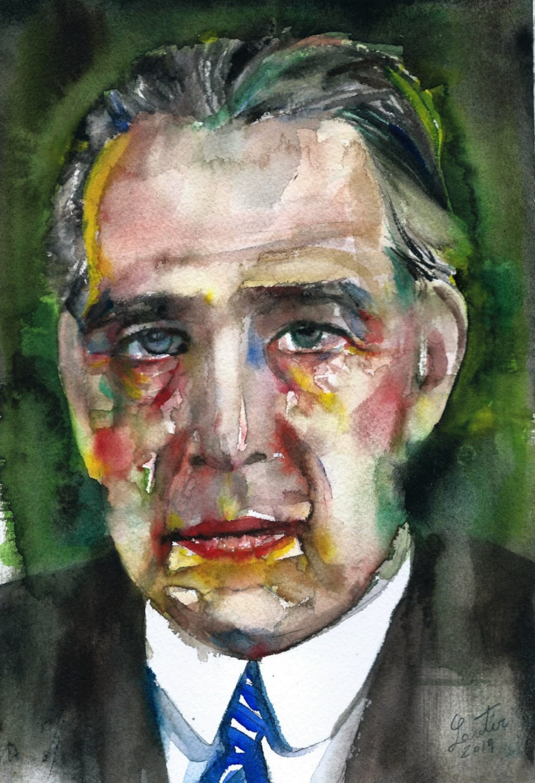 NIELS BOHR Watercolor Portrait - POSTER - Various Sizes! Art Print ...