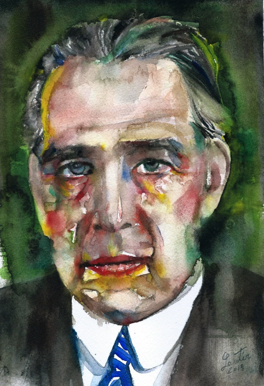 NIELS BOHR Watercolor Portrait POSTER Various Sizes Art Print Painting ...