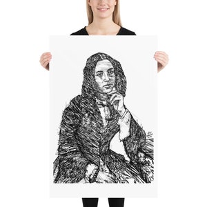 GEORGE SAND Ink Portrait - POSTER - Various Sizes Available! Art Print ...