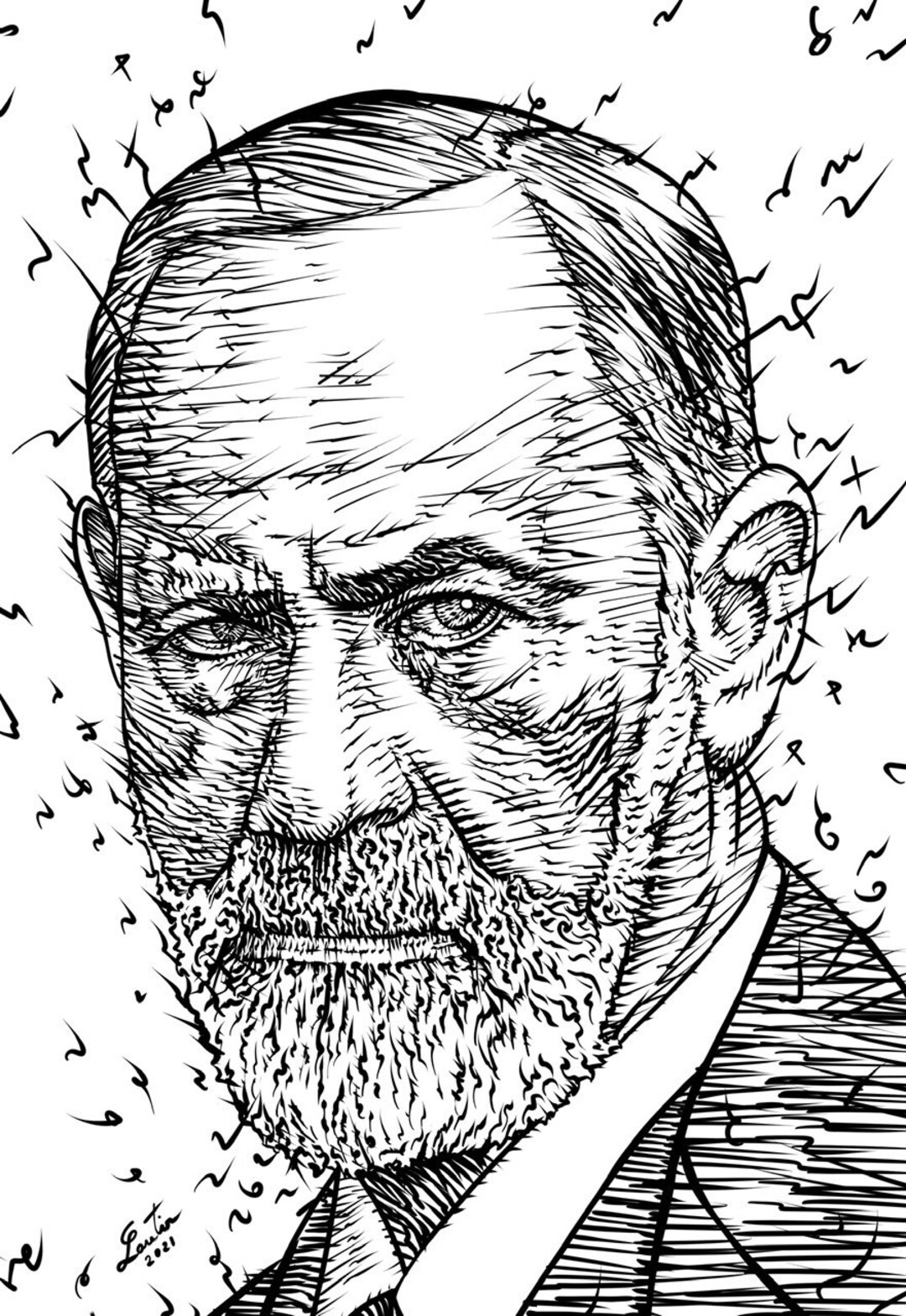 SIGMUND FREUD Ink Portrait Poster Various Sizes Available - Etsy