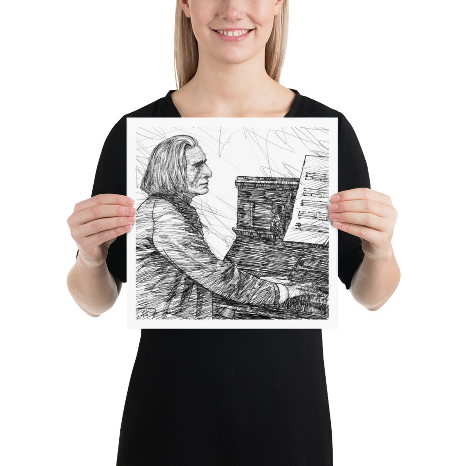 FRANZ LISZT Ink Portrait - POSTER - Various Sizes Available! Print ...