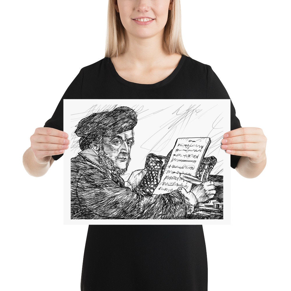 RICHARD WAGNER Ink Portrait - POSTER - Various Sizes Available! Print ...
