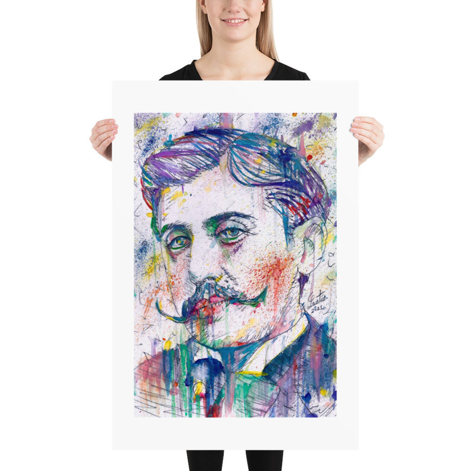 MARCEL PROUST Watercolor Portrait - Poster - Various Sizes ! Art Print ...