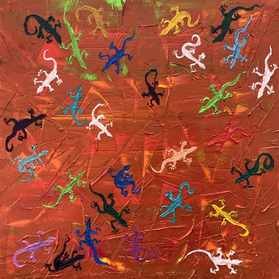 WALL of LIZARDS - Oil Painting - POSTER - Various Sizes Available! Art ...