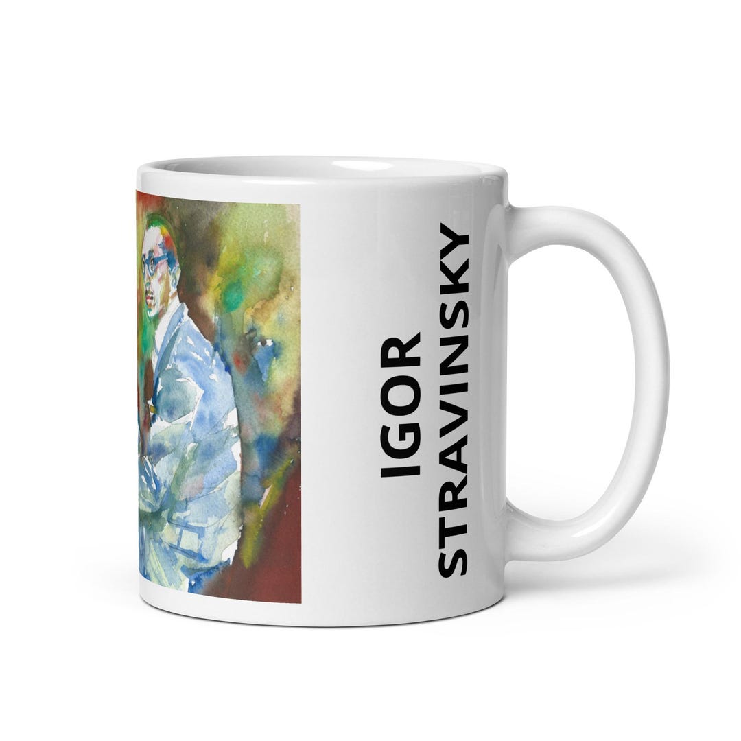 MUG - IGOR STRAVINSKY Watercolor Portrait - Various Sizes! White Glossy ...