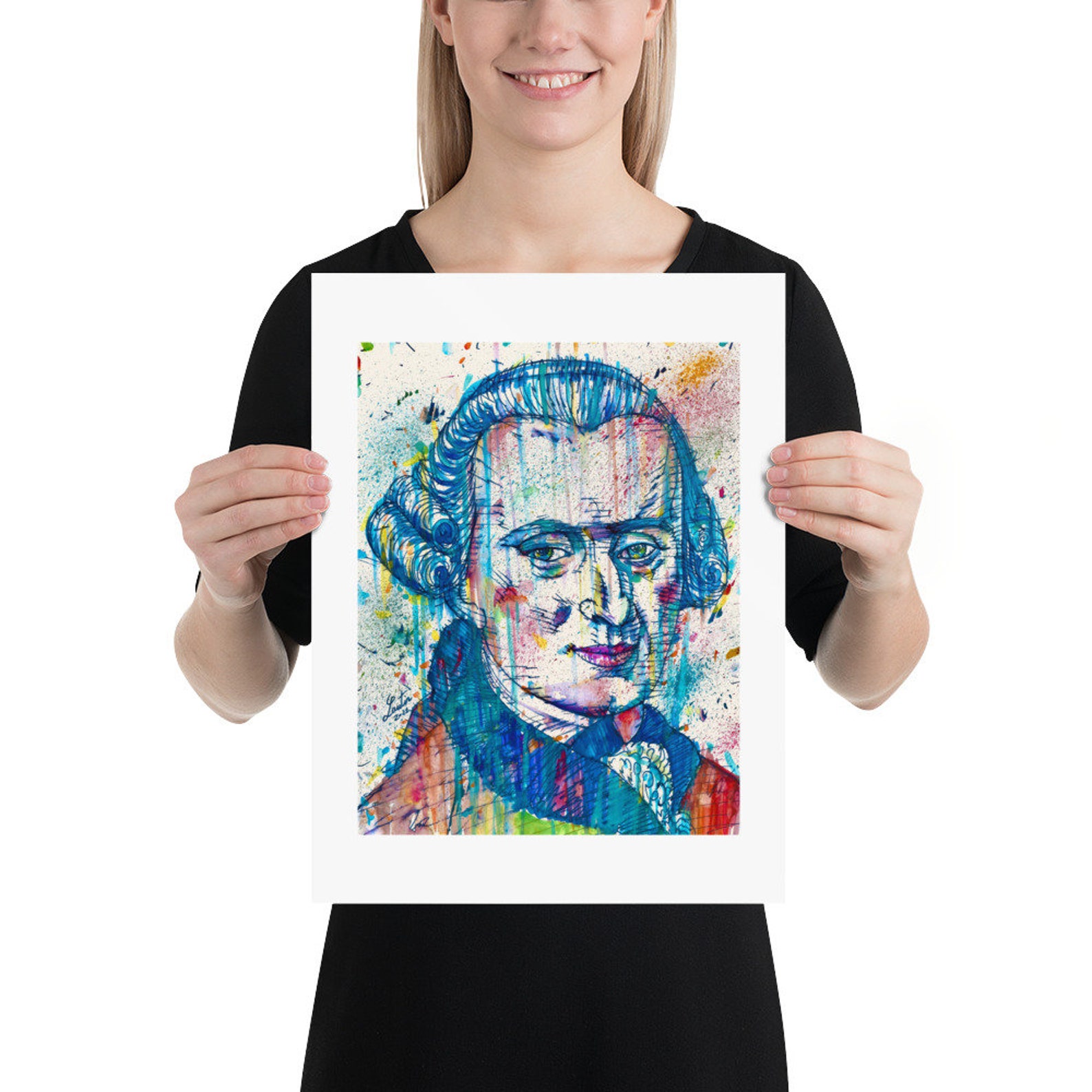 IMMANUEL KANT Watercolor and Ink Portrait - Poster - Various Sizes ...