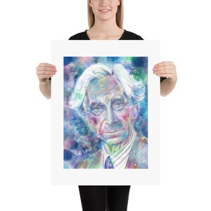BERTRAND RUSSELL Watercolor Portrait - POSTER - Various Sizes Available ...