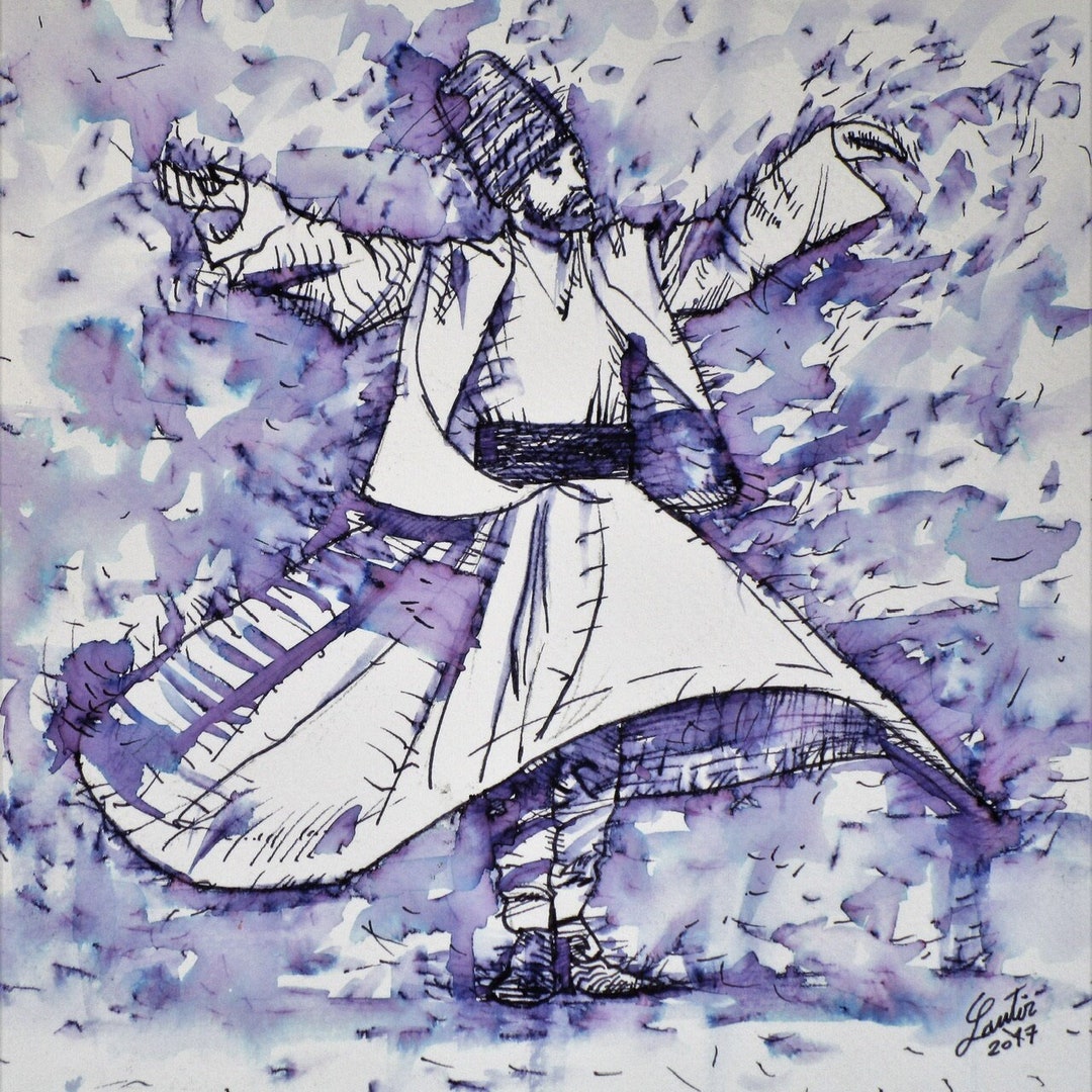 WHIRLING SUFI .9 - POSTER - Various Sizes Available! Art Print Drawing ...