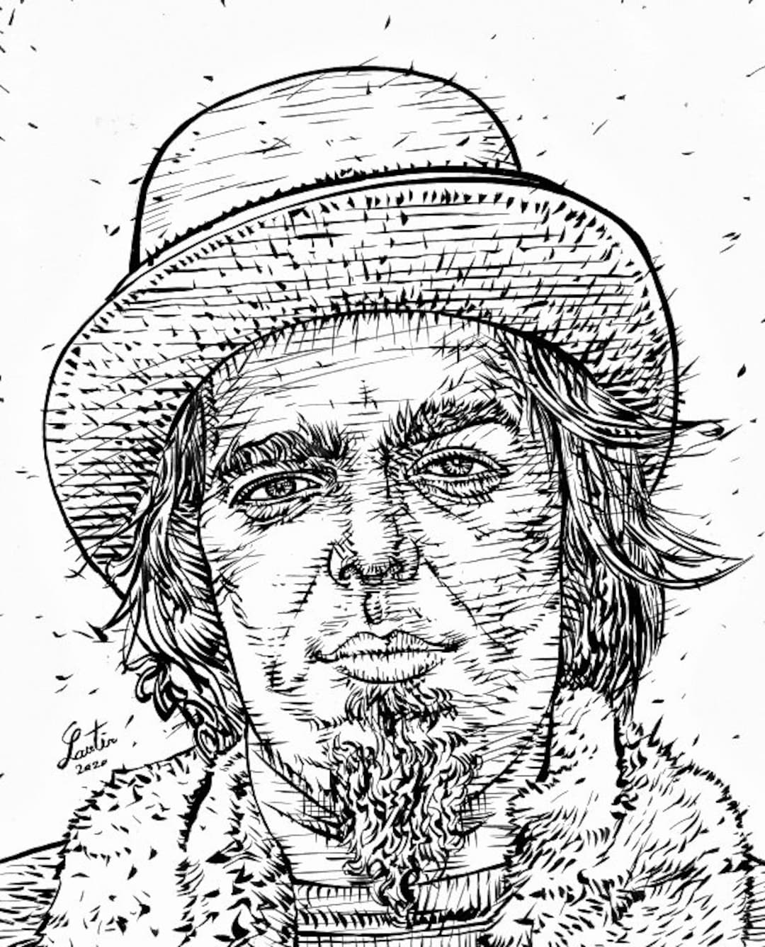CAPTAIN BEEFHEART Ink Portrait POSTER Various Sizes Art Print Don Van ...