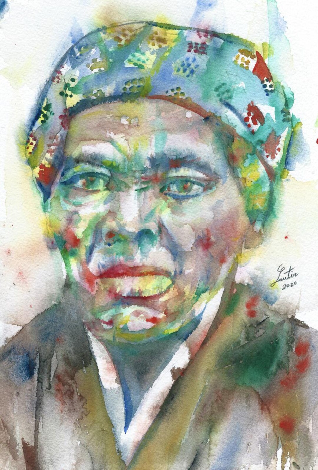 Printable HARRIET TUBMAN Watercolor Portrait - Digital Download ...