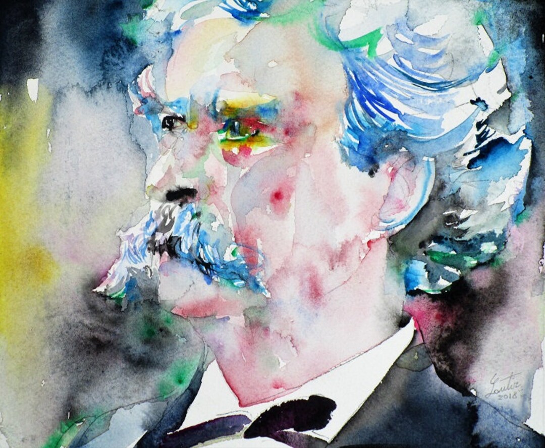 MARK TWAIN Watercolor Portrait POSTER Various Sizes Art Print - Etsy