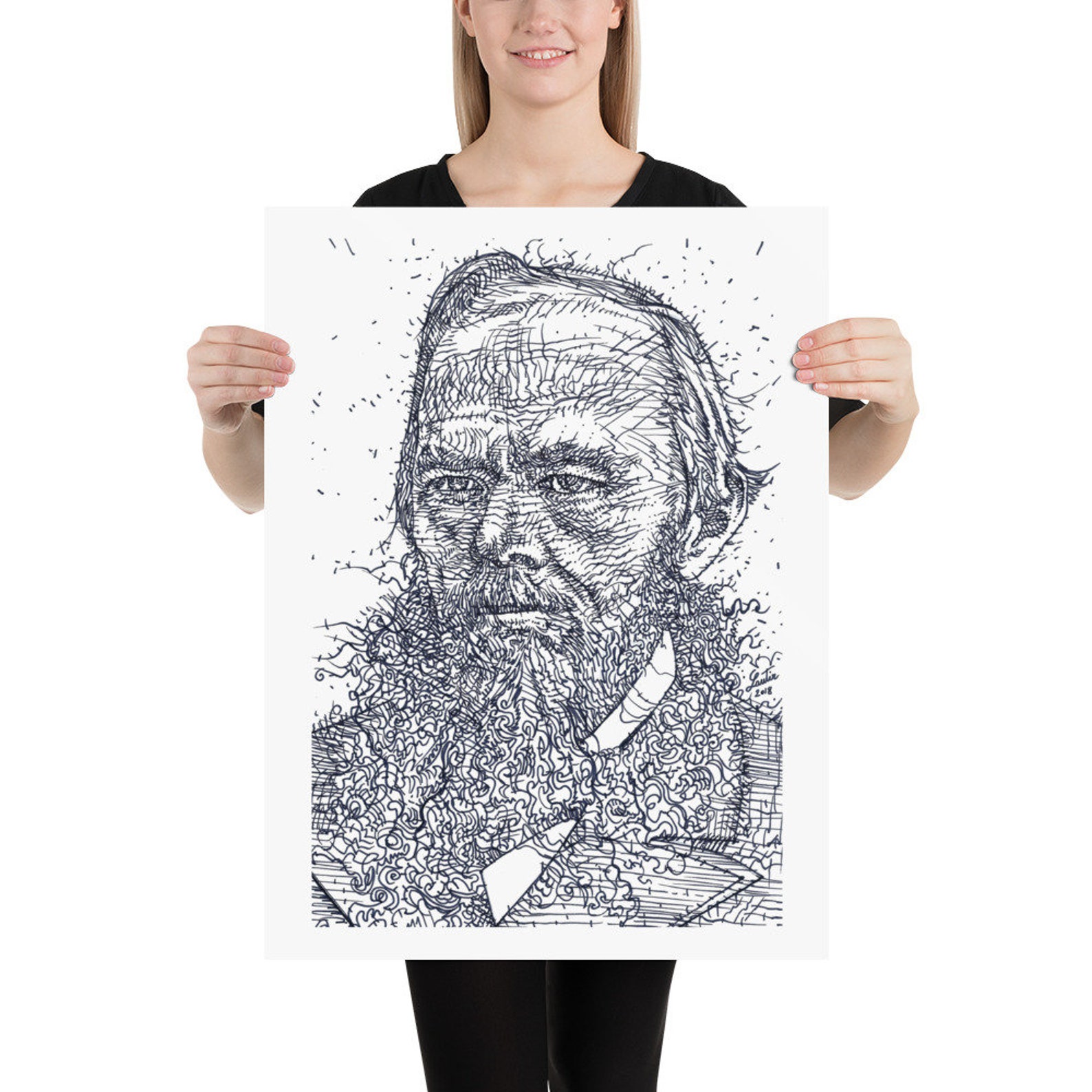 FYODOR DOSTOEVSKY Ink Portrait POSTER Various Sizes - Etsy