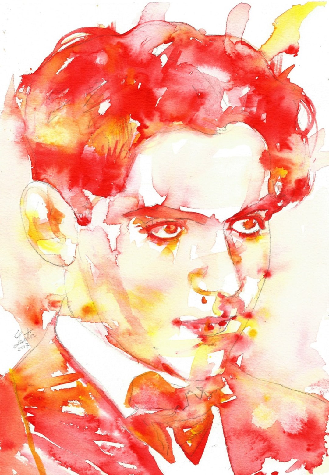 FEDERICO Garcia LORCA Watercolor Portrait - POSTER - Various Sizes ...