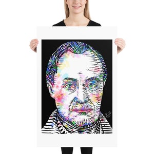 AUGUSTE COMTE Watercolor & Ink Portrait POSTER Various Sizes Print - Etsy