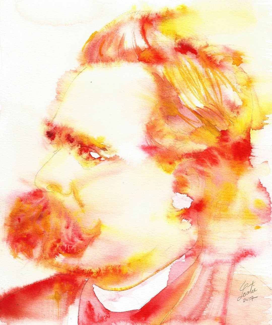 FRIEDRICH NIETZSCHE Waercolor Portrait - POSTER - Various Sizes ...