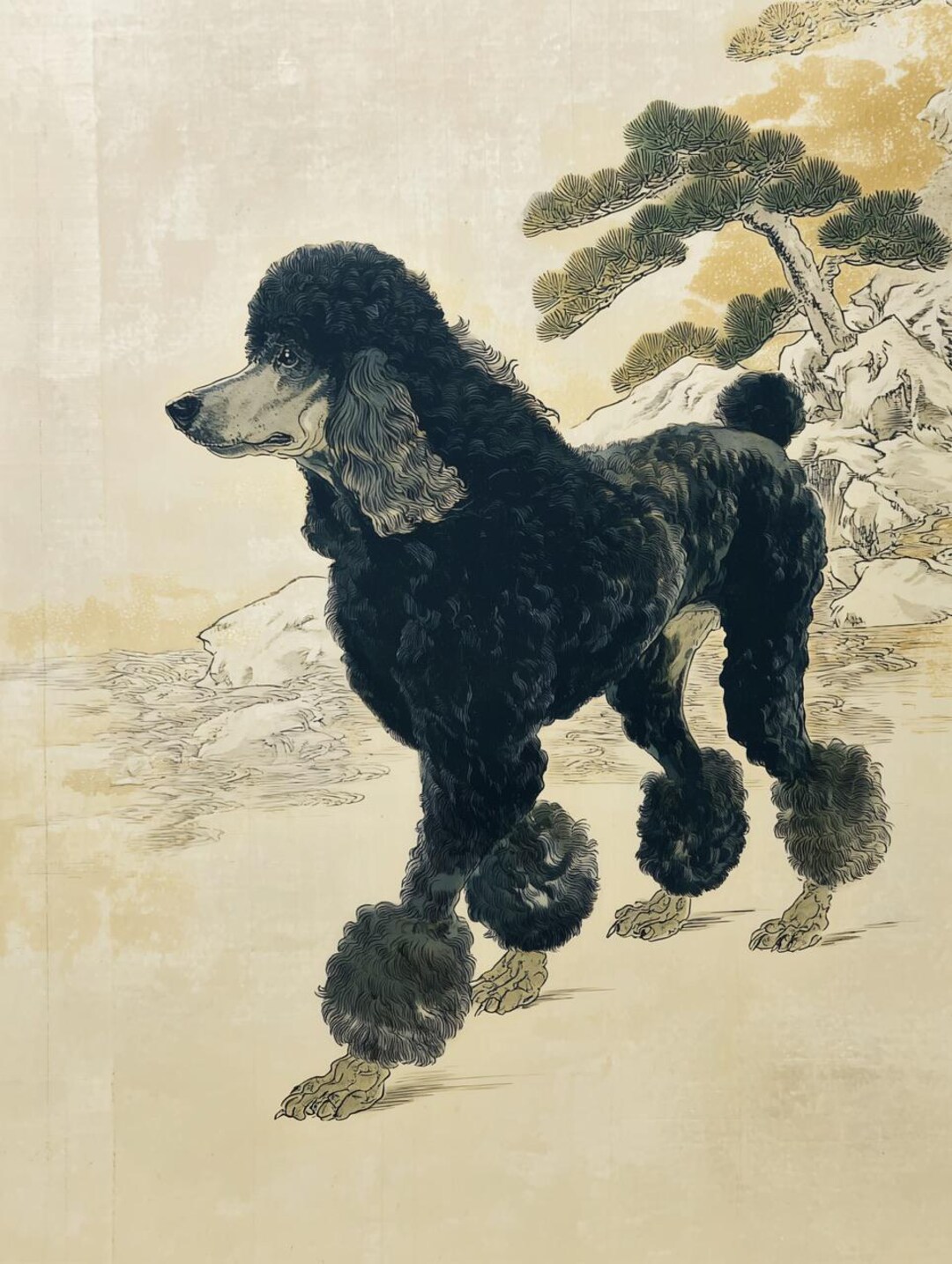 Regal Poodle by a Pine Tree , Digital Download, Printable Poster, Wall ...