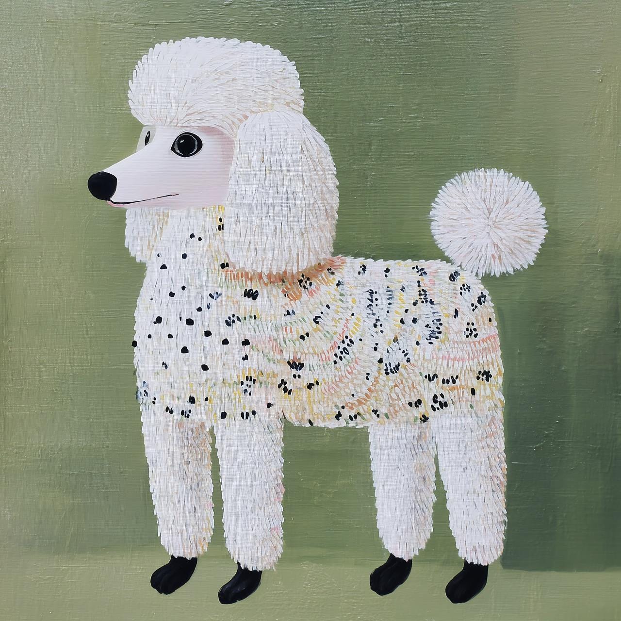 Whimsical Poodle Portrait, Digital Download, Printable Poster, Wall Art ...