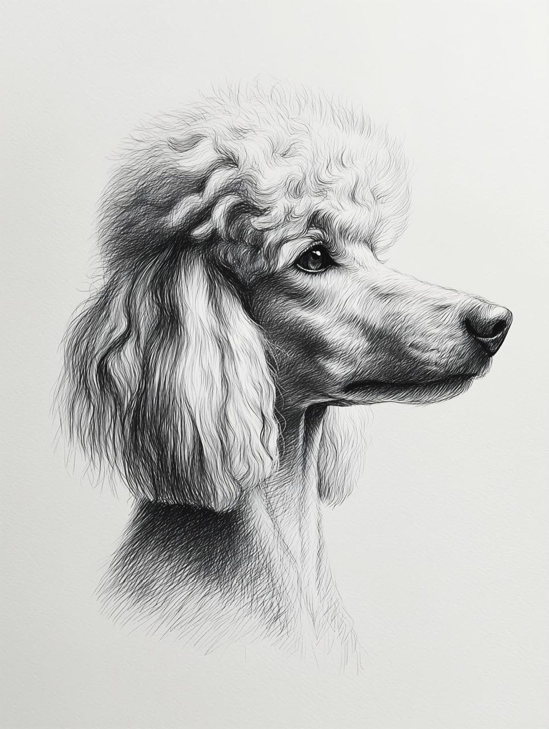 Elegant Poodle Sketch , Posters, Poster Print, Wall Art Decor, Prints ...