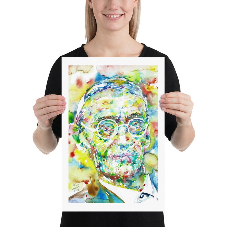 HERMANN HESSE Watercolor Portrait POSTER Various Sizes | Etsy
