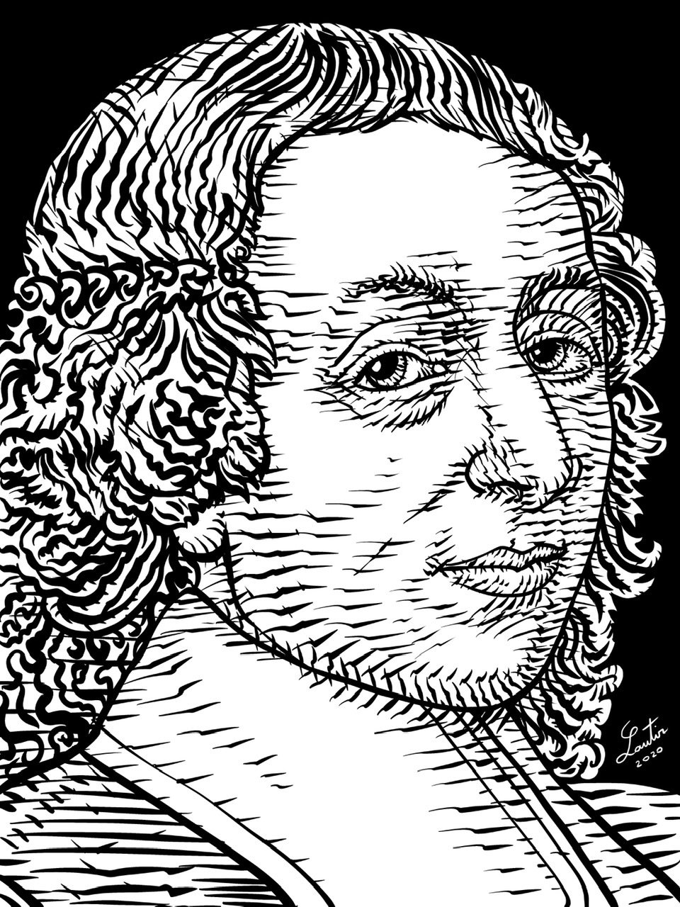 BLAISE PASCAL Ink Portrait Poster Various Sizes Available - Etsy