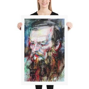 FYODOR DOSTOEVSKY Watercolor Portrait POSTER Various Sizes Available ...
