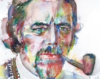 ALAN WATTS Watercolor Portrait POSTER Various Sizes | Etsy