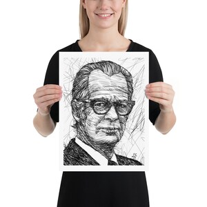 B. F. SKINNER Ink Portrait - POSTER - Various Sizes Available! Art ...