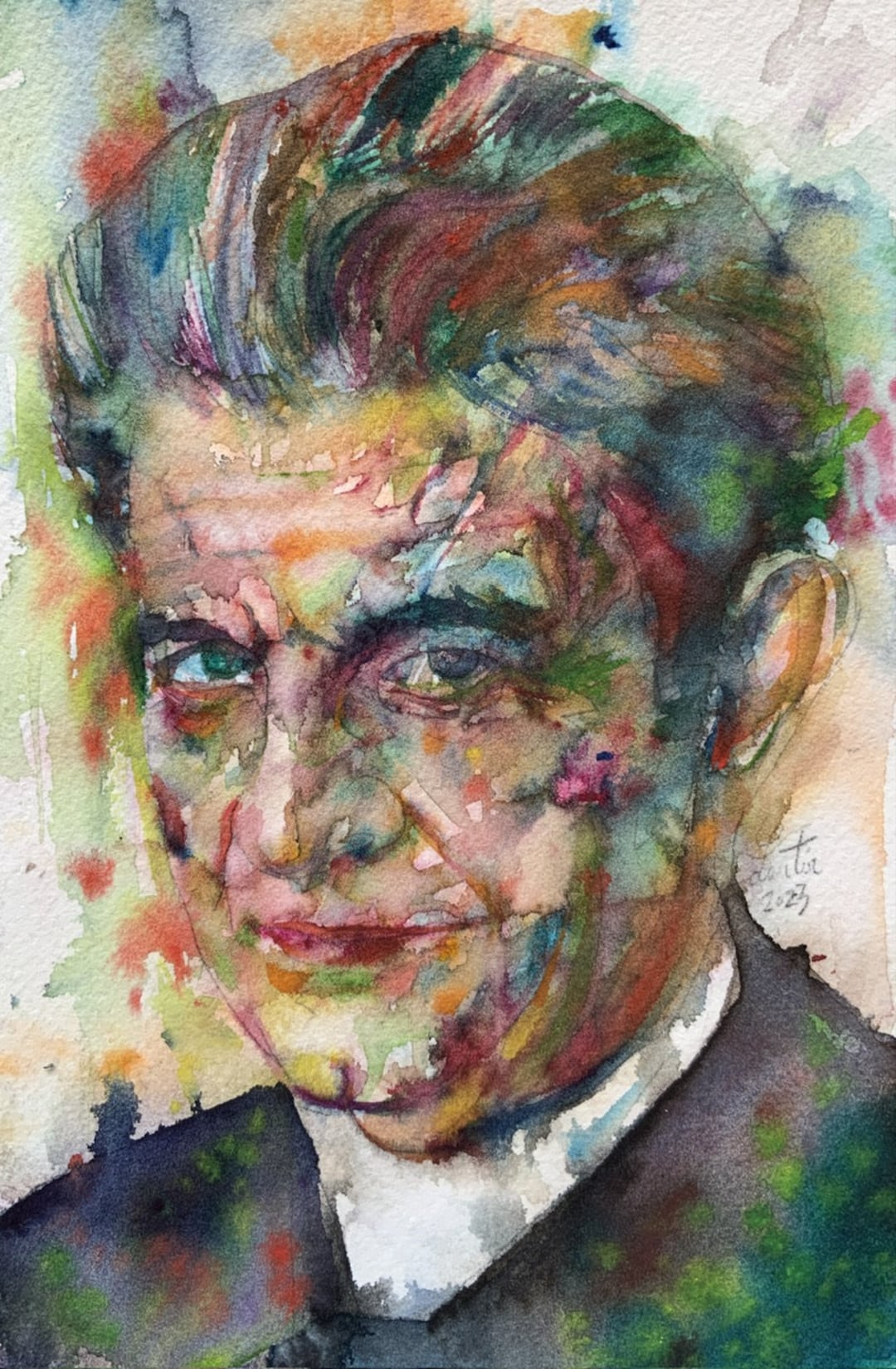 Retrato en acuarela de JACQUES LACAN POSTER varios tamaños arte ...