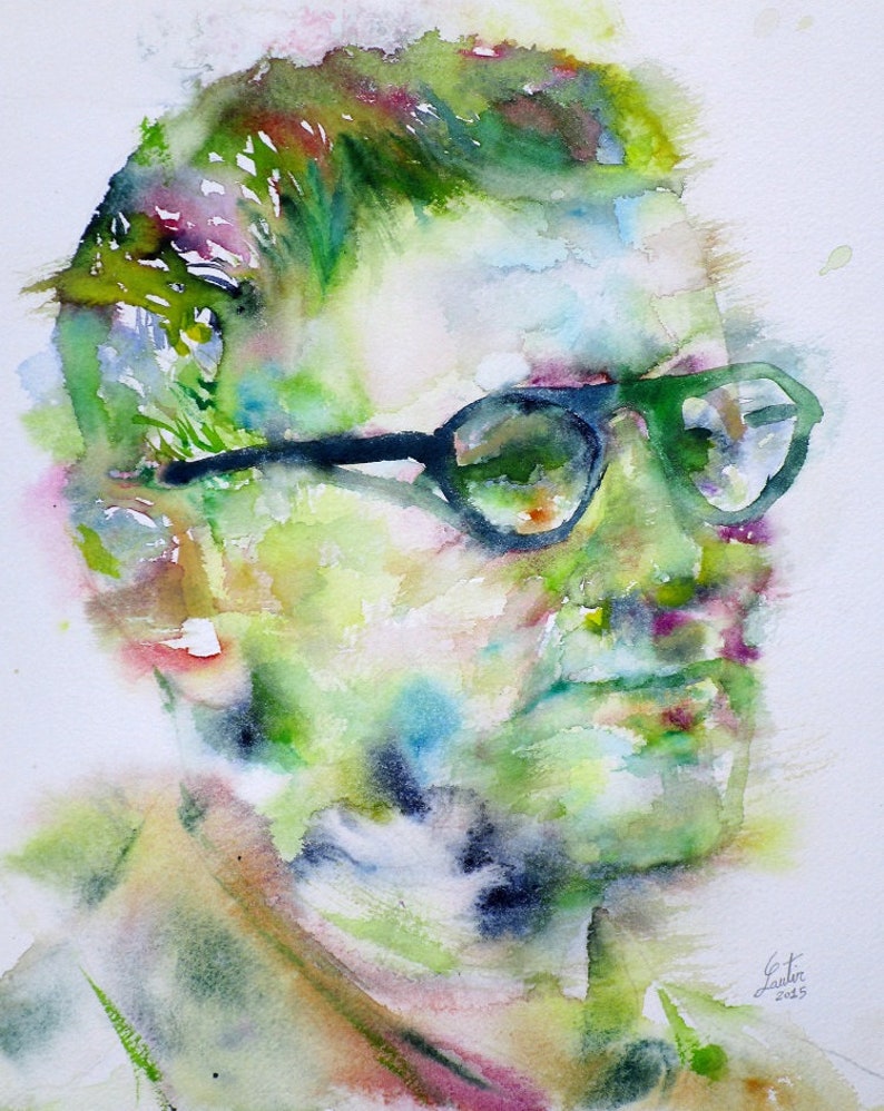 BERTOLT BRECHT Watercolor Portrait POSTER Various Sizes - Etsy Norway