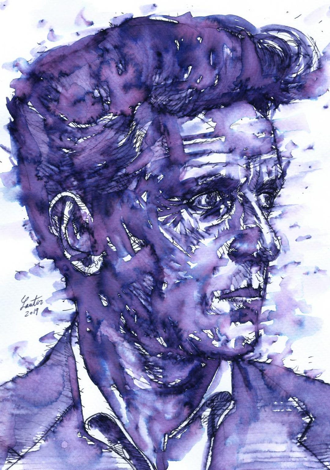 LUDWIG WITTGENSTEIN Watercolor & Ink Portrait - POSTER -various Sizes ...