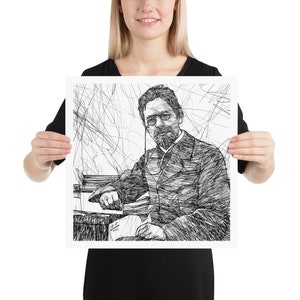 ANTON CHEKHOV Ink Portrait - POSTER - Various Sizes Available! Art ...