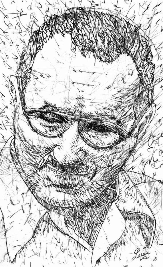 BERTOLT BRECHT Black and White Pencil Portrait .1 POSTER - Etsy