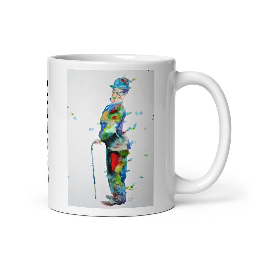 MUG - CHARLIE CHAPLIN Watercolor Figure Portrait .9 - Various Sizes ...
