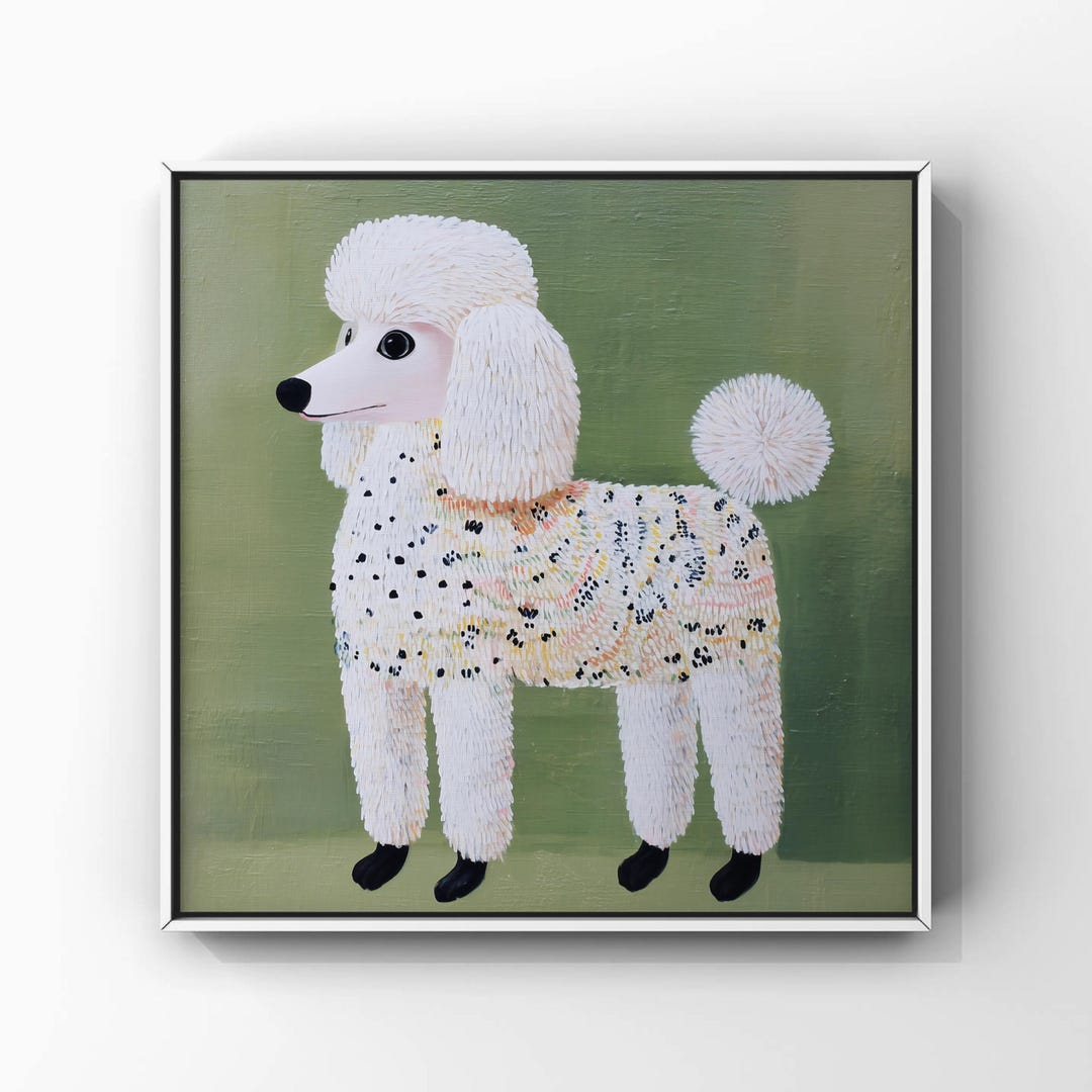 Whimsical Poodle Portrait, Digital Download, Printable Poster, Wall Art ...