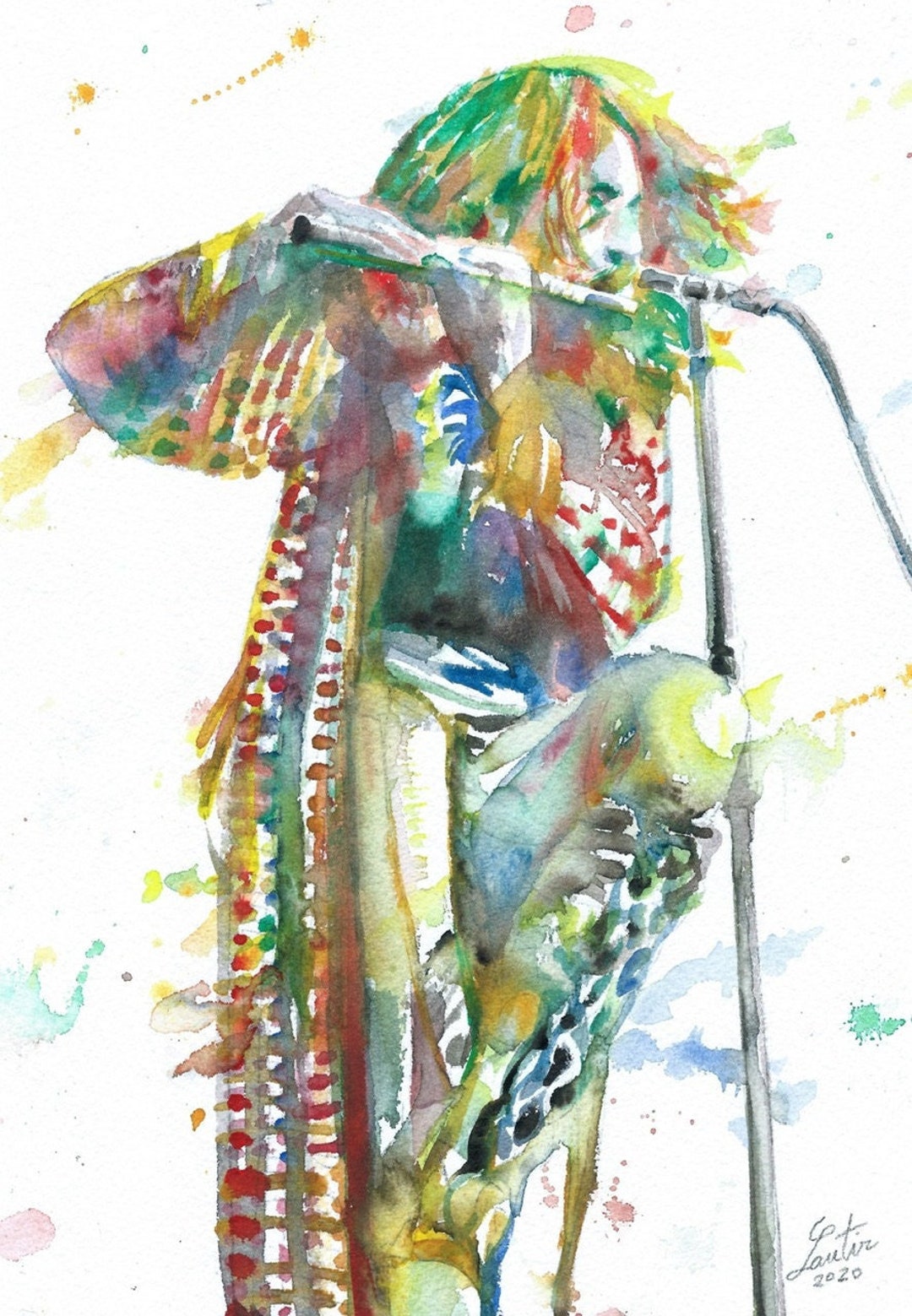 IAN ANDERSON Watercolor Portrait POSTER Various Sizes Available Art ...