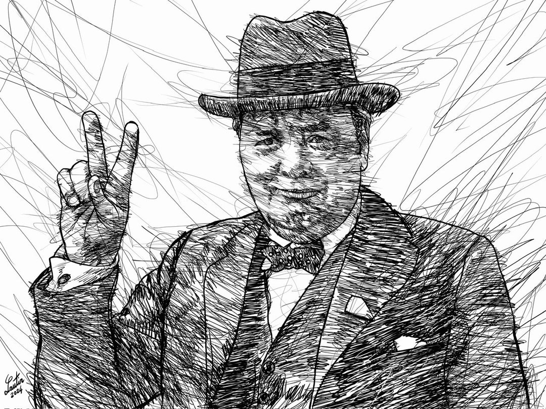WINSTON CHURCHILL Ink Portrait - Poster - Various Sizes Available! Art ...
