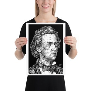 FREDERIC CHOPIN Ink Portrait - POSTER - Various Sizes Available! Print ...