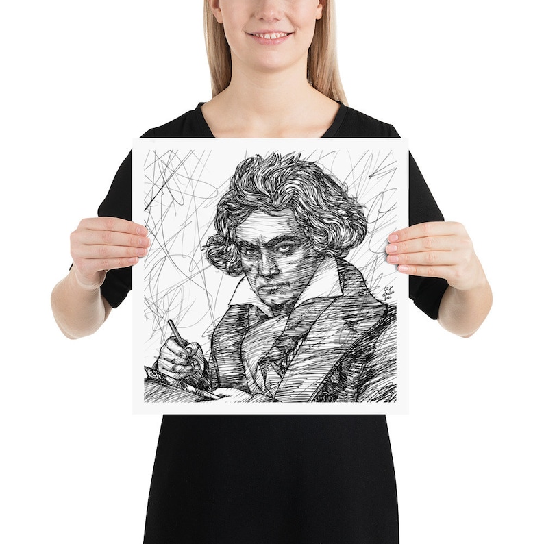 LUDWIG Van BEETHOVEN Ink Portrait - POSTER - Various Sizes Available ...