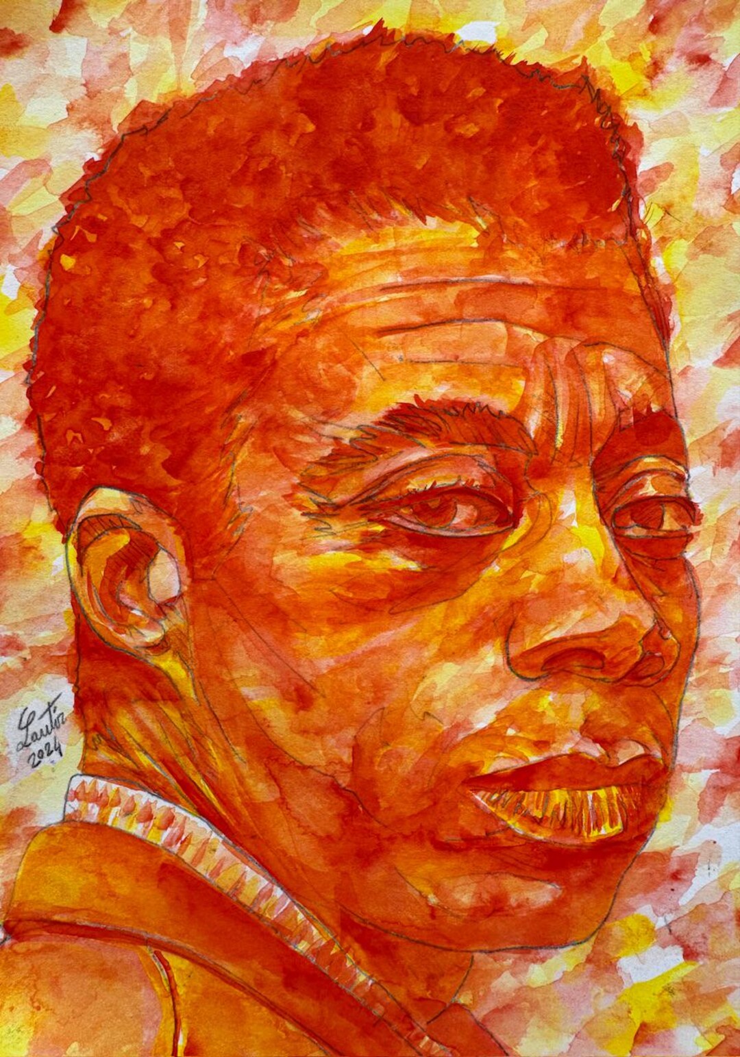 JAMES BALDWIN Watercolor Portrait - POSTER - Various Sizes Available ...