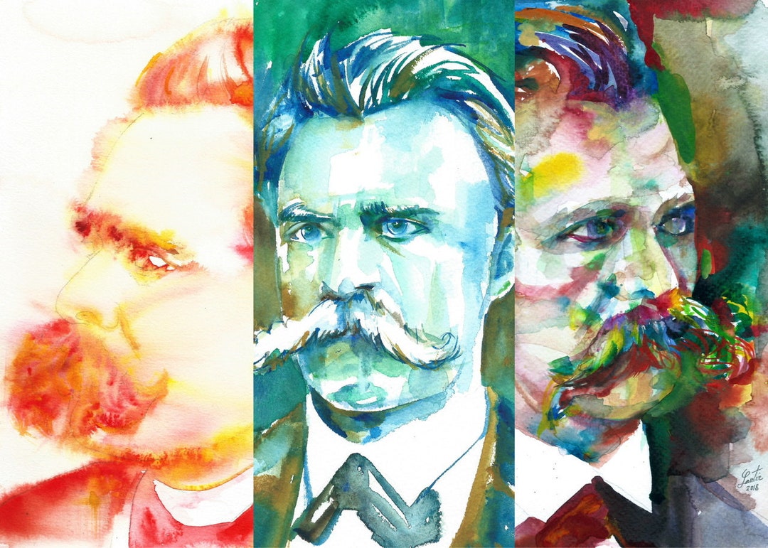 Three Times FRIEDRICH NIETZSCHE - Collage POSTER Painting - Various ...