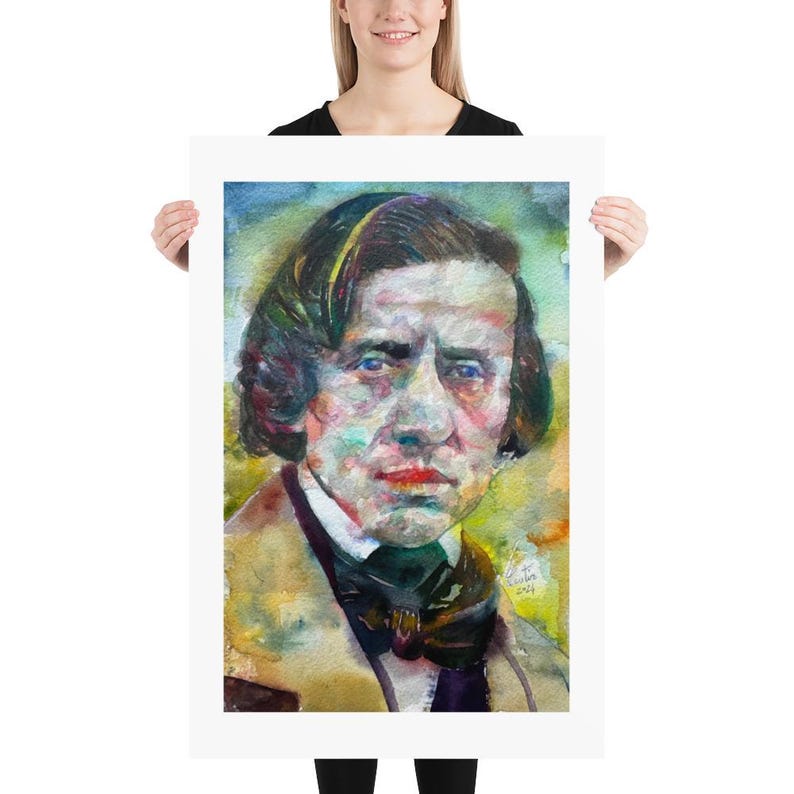 FREDERIC CHOPIN Watercolor Portrait - POSTER - Various Sizes Available ...