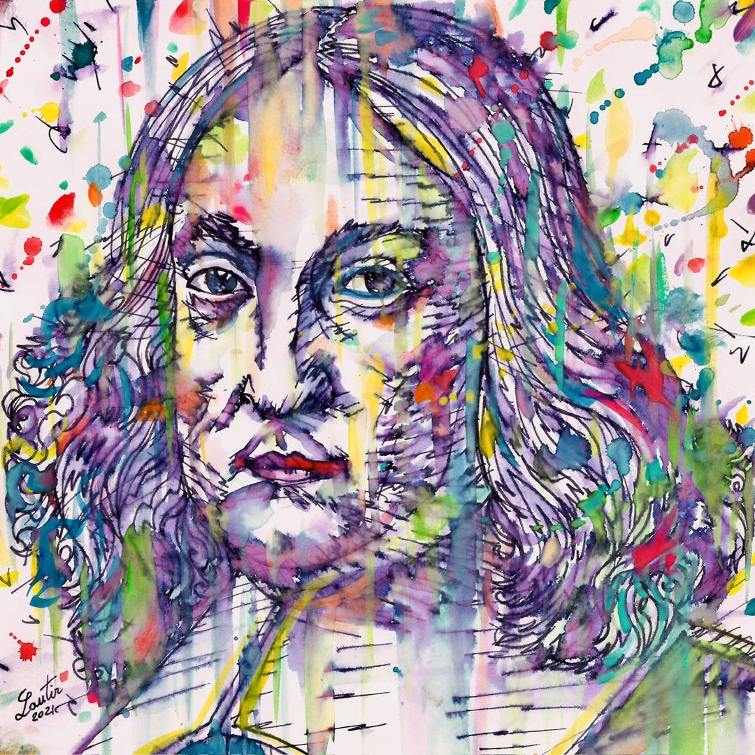 PIERRE De FERMAT Watercolor and Ink Portrait - POSTER - Various Sizes ...
