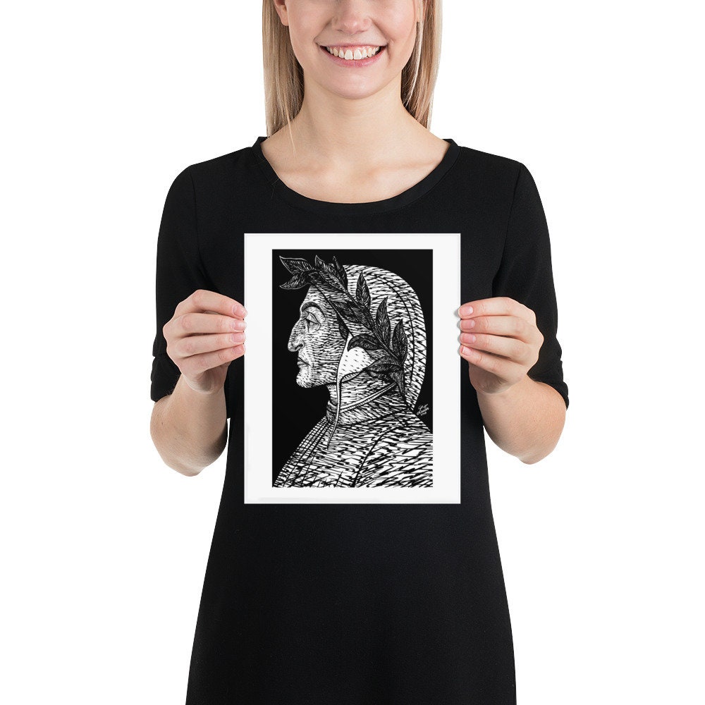 DANTE ALIGHIERI Ink Portrait POSTER Various Sizes - Etsy