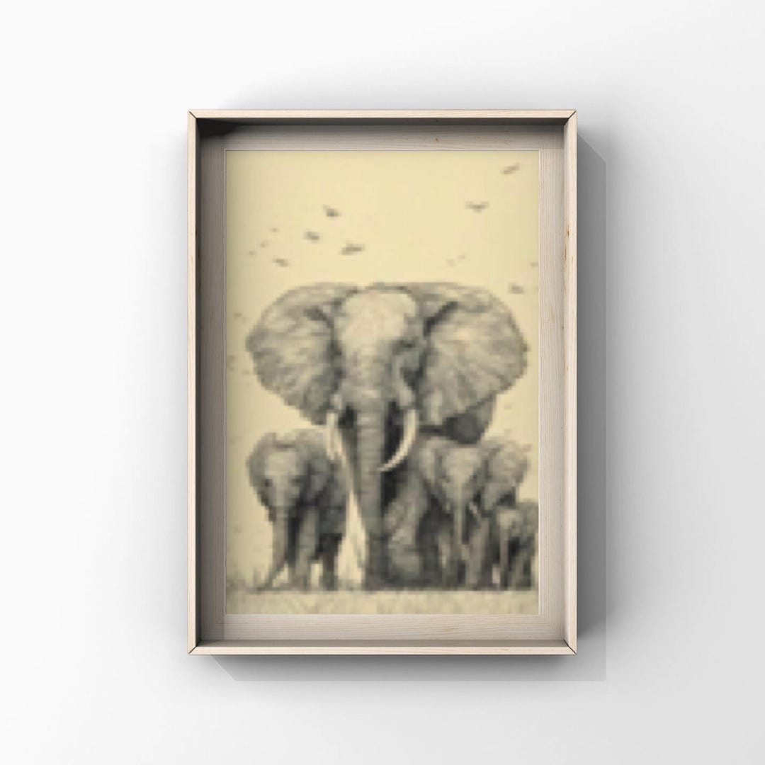 Printable - ELEPHANT - Digital Download - Scalable to Various Sizes ...