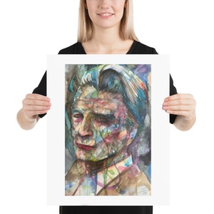 EMIL CIORAN Watercolor Portrait POSTER Various Sizes Available Art ...