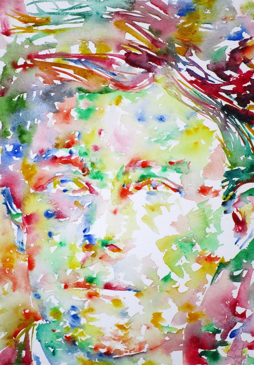 ARTHUR RIMBAUD Watercolor Portrait - POSTER - Various Sizes Available ...