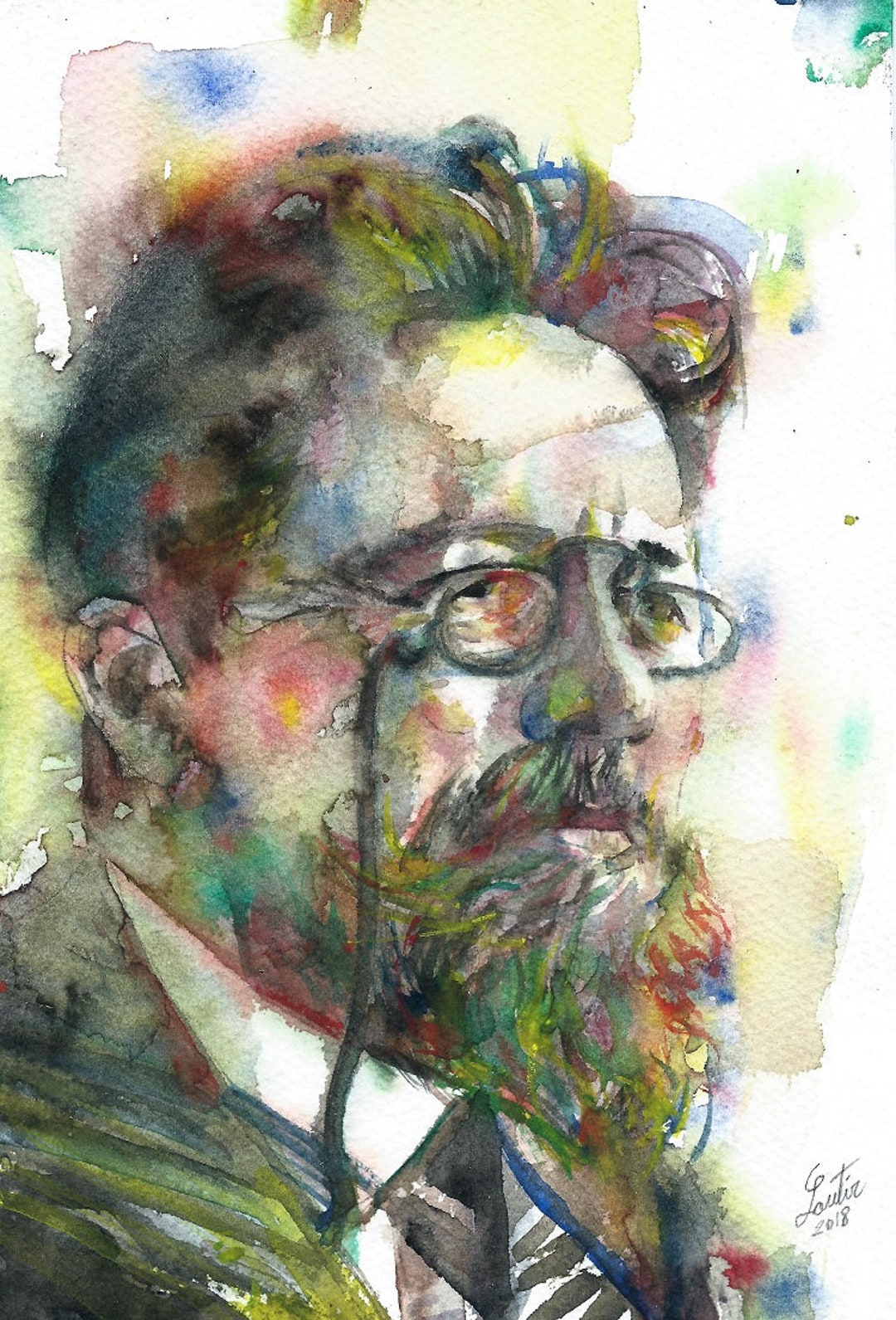 ANTON CHEKHOV Watercolor Portrait - POSTER - Various Sizes Available ...