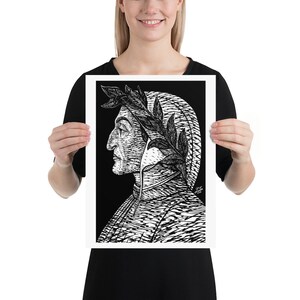 DANTE ALIGHIERI Ink Portrait - POSTER - Various Sizes Available! Print ...